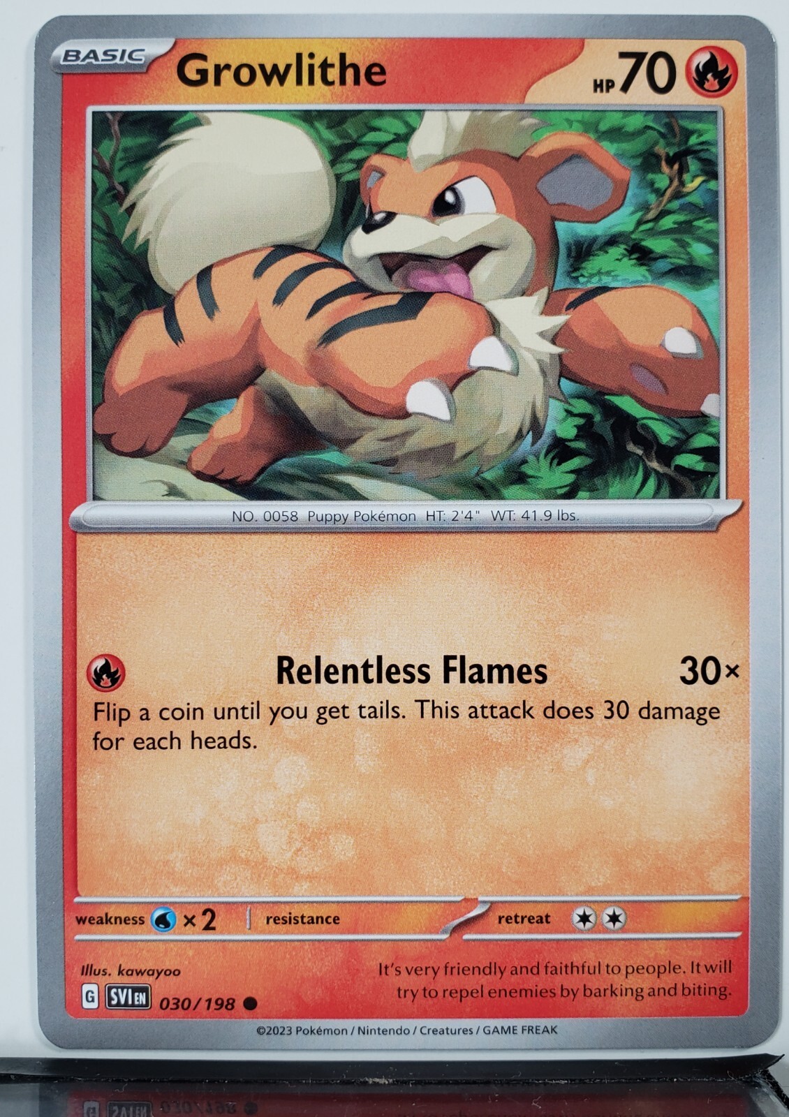 Growlithe 030/198 - NM / M - Scarlet Violet Pokemon Card - kawayoo Art ...
