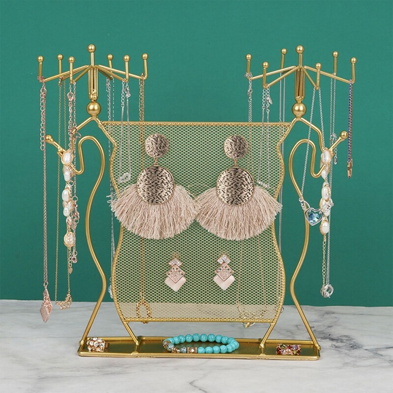 Jewelry Display Rack Grid Display Stand with Hooks for Girlfriend | eBay