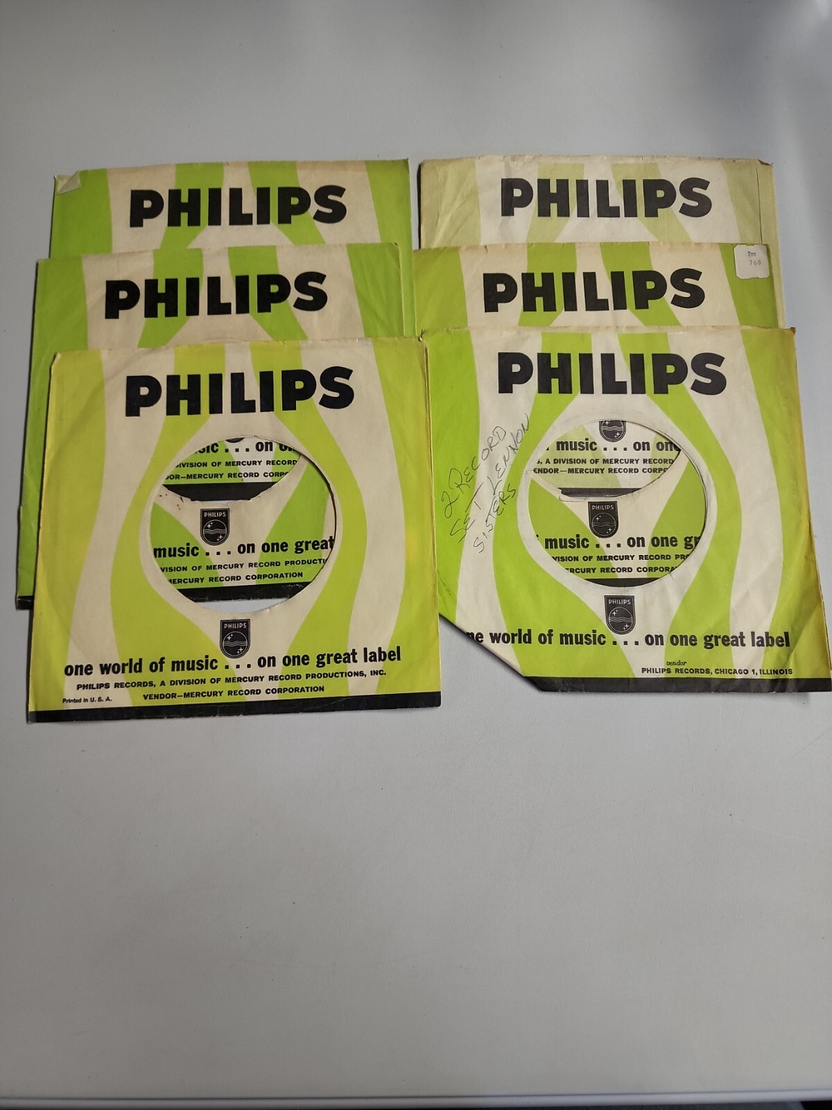 45 RPM 7" RECORD SLEEVES CO. SLEEVE 6 PACK SEE PHOTOS - Philips (SLV28 ...