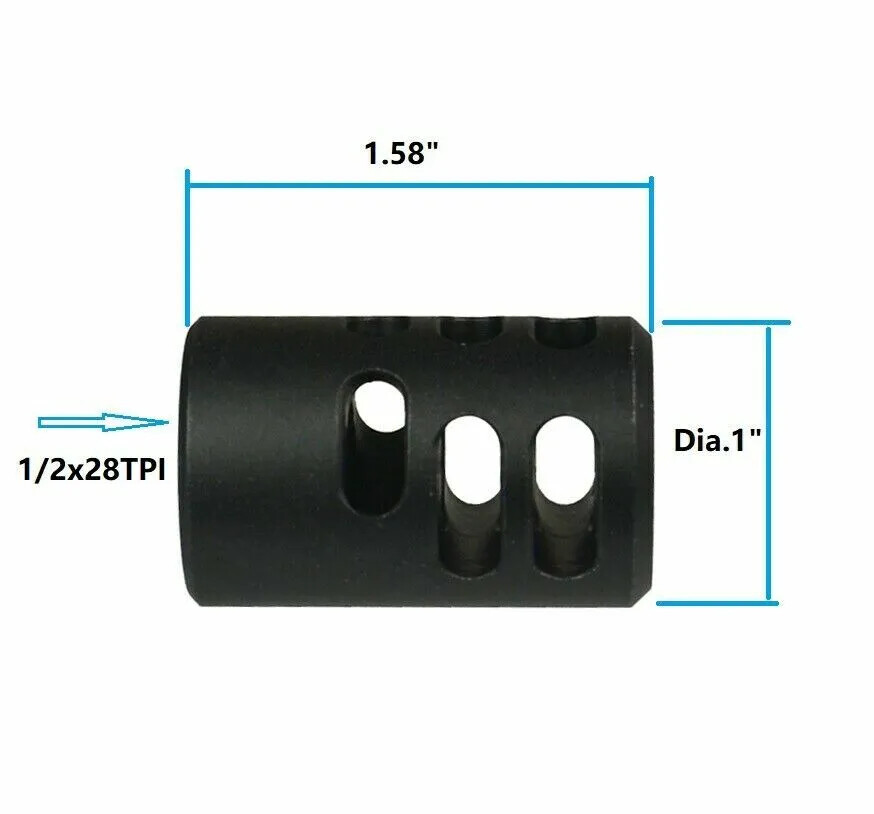 1/2x28TPI Thread Ruger .22LR Mark IV 22/45 Lite Muzzle Brake ...
