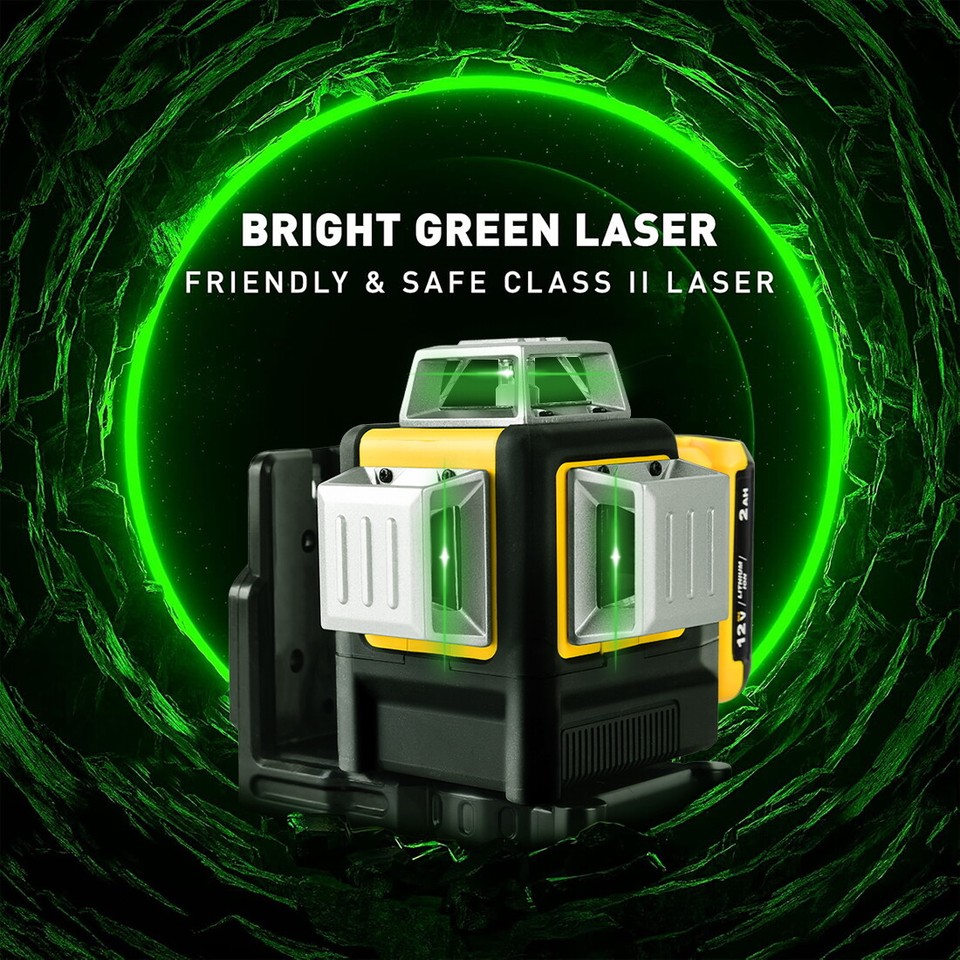 Laser Level for Dewalt 12V 3 Sides*360° Vertical 12 Lines Horizontal ...