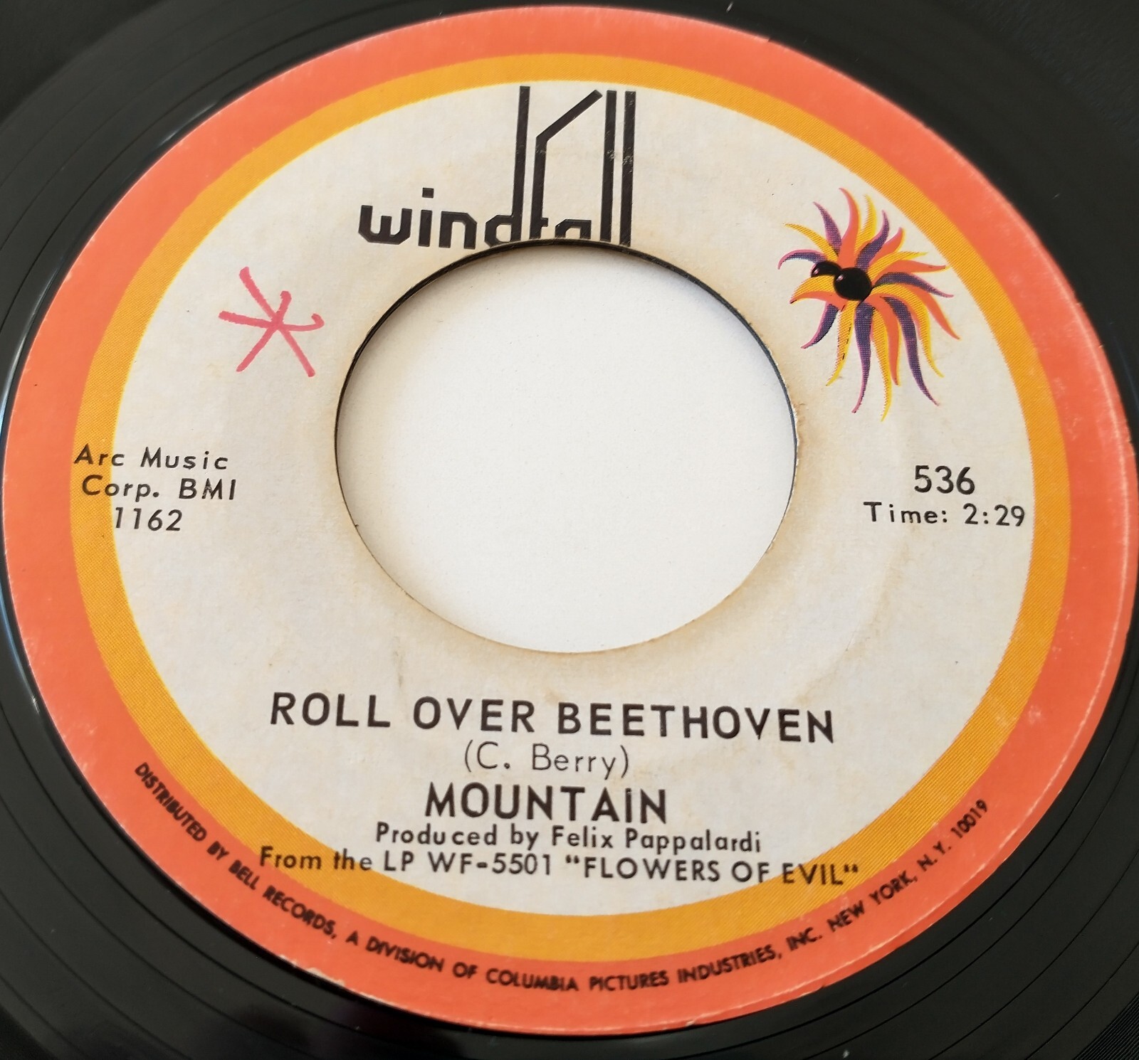 MOUNTAIN - ROLL OVER BEETHOVEN/CROSSROADER VINYL 45.USA ISSUE.PLAYS ...