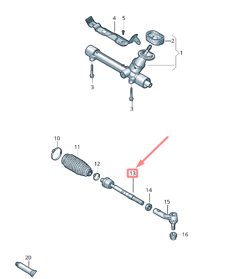 VOLKSWAGEN POLO AW MK6 TRACK ROD 2Q0423810D GENUINE for sale online | eBay