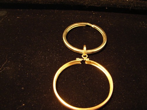 Alcoholics Anonymous AA NA Keychain GOLD filled Key ring Token holder ...