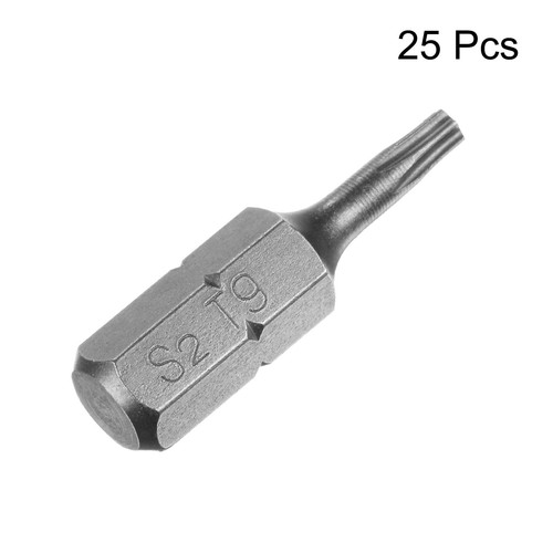 25pcs Torx Bits 1/4" Magnetic Screwdriver T9 Screw Driver Bit S2 Alloy ...