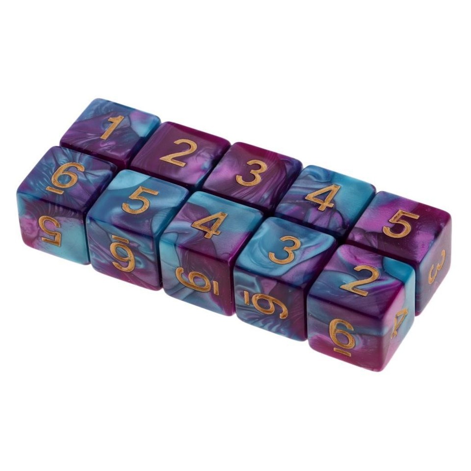 20x Double Color D6 6-Sided 16mm Dice Role Playing for RPG Math ...