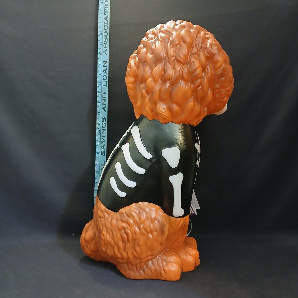 2025 Halloween Blow Mold Skeleton Doodle Poodle Bone Skelly Dog Statue ...