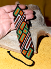 South American Glass Seed Bead Loom Work Ceremony Bracelet, Colombian ...