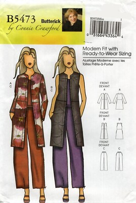 Butterick B5301 Nursing Scrubs w Stylized Pockets, Easy Fit PLUS Sz XXL ...