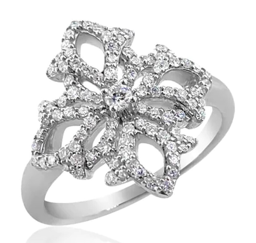 1.60ct Natural Round Diamond 14k Solid White Gold Wedding Cocktail Ring ...