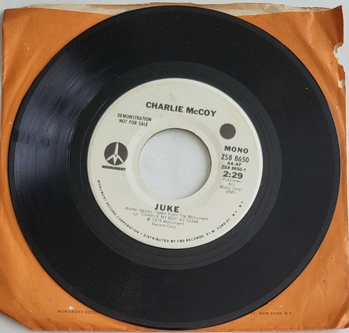 Charlie McCoy...."Juke" 45 RPM 7" Vinyl Record (Demo Copy) | eBay