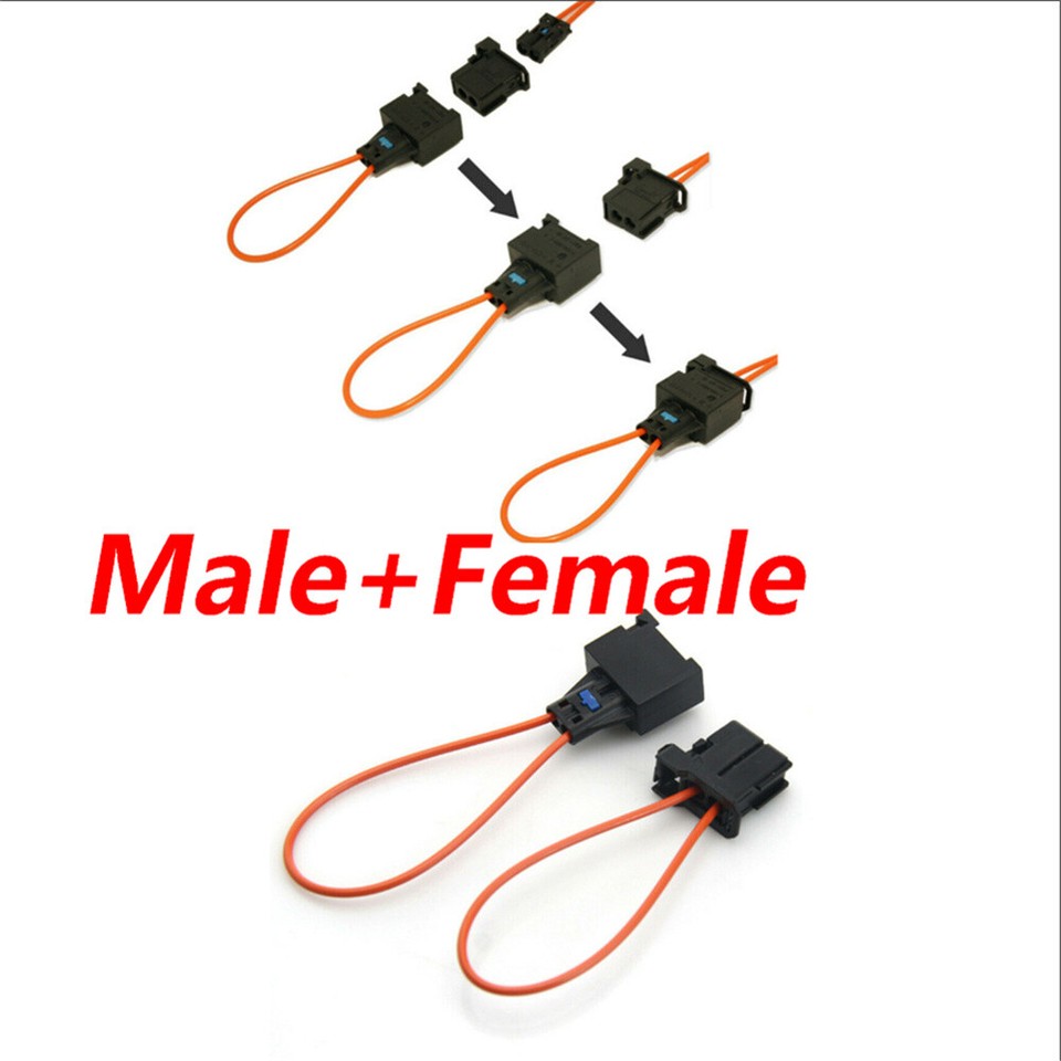 2 Sets Car Male & Female Cable Plug Adapter Diagnostic Fiber Optic ...