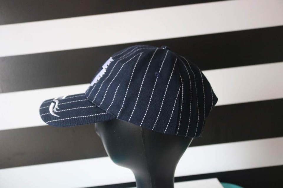 Navy Striped Baseball Cap - NY New York - Wool Blend One Size | eBay