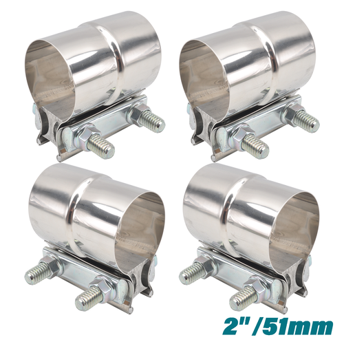 4Pcs 2" Stainless Exhaust Band Clamp Step Clamps for Catback Muffler ...
