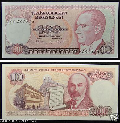 Turkey Paper Money 100 Lirasi UNC B36 283578 | eBay