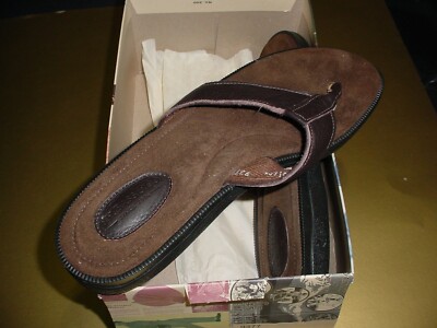 Men's Flip Flops Flip-Flops Leather 11 11M Dark Brown G.H. Bass & Co ...