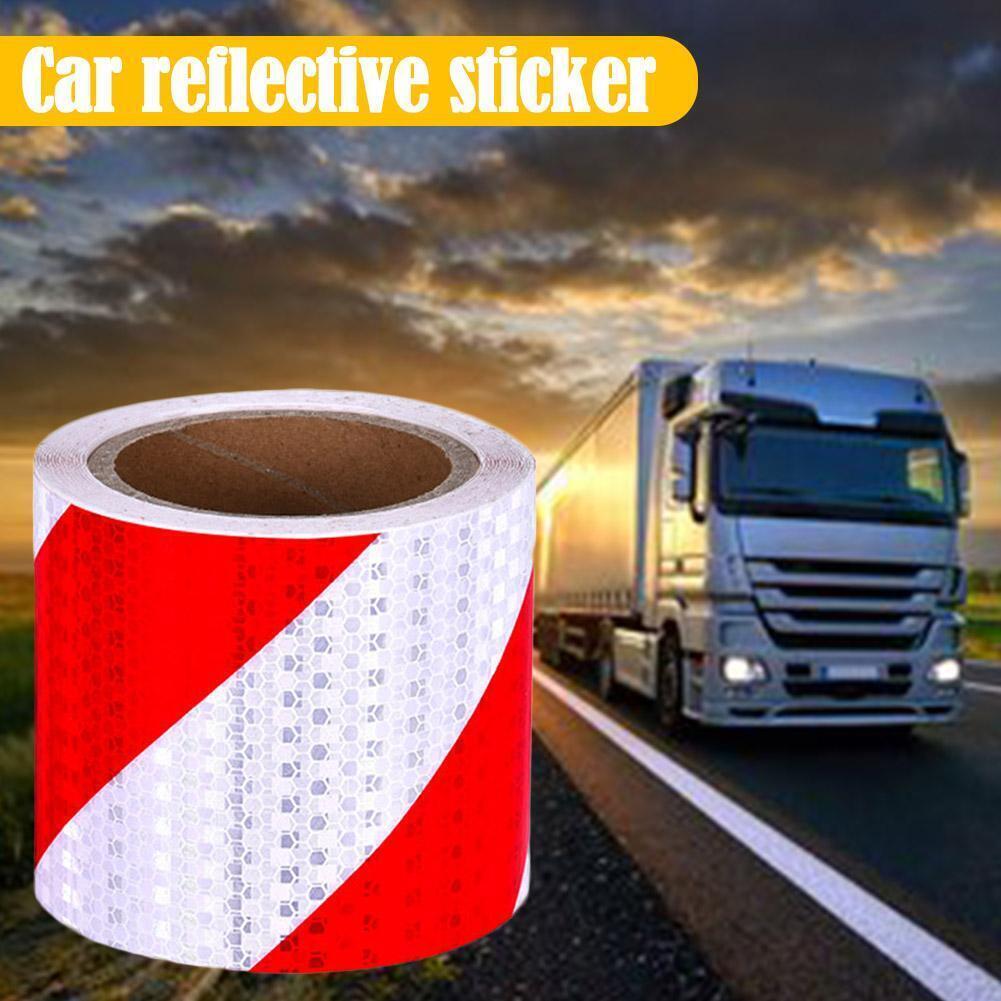 Red&White Reflective Stickers Warning Tape Road Traffic Guide Signs ...