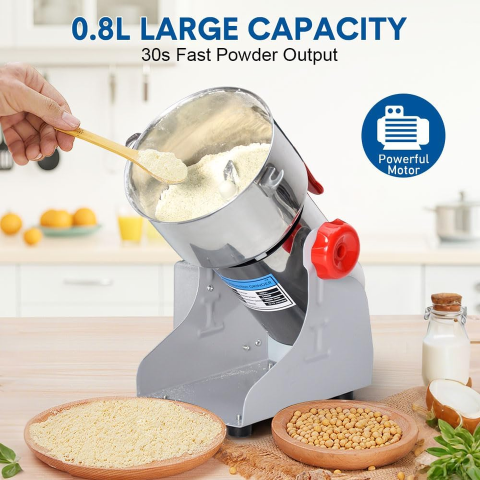 1000G Electric Grain Mill Grinder 2400W High Speed Grinding Machine 430 ...