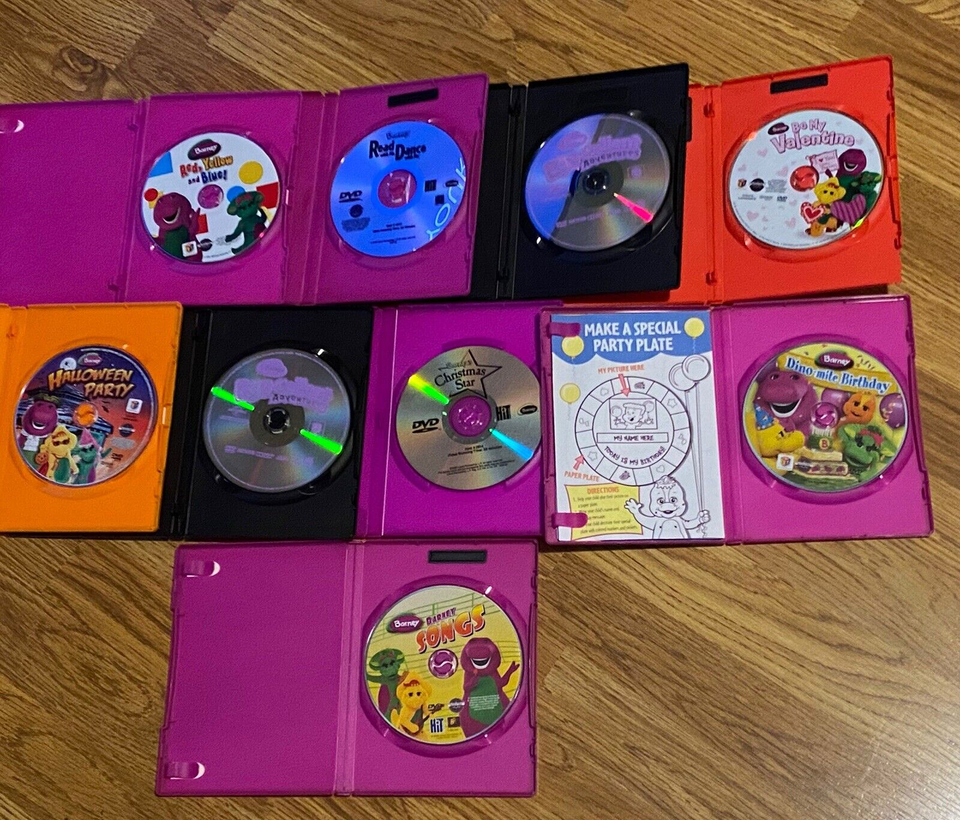LOT OF 9 BARNEY DVDS - BARNEY SONGS, EGG-CELLENT ADVENTURES, HALLOWEEN ...