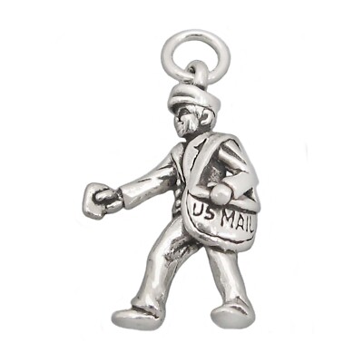 US Mail Mailman Postman Letter Courier 3D 925 Solid Sterling Silver ...
