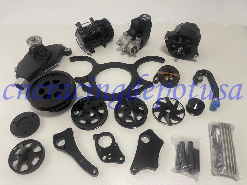 BBC Serpentine Pulley Conversion Kit ALT PS AC Big Block Chevy 396 427 ...