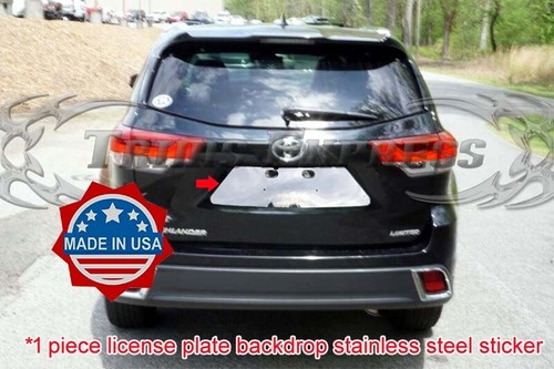 fit:2014-2019 Toyota Highlander License Plate Bezel Backdrop Trim Cover ...