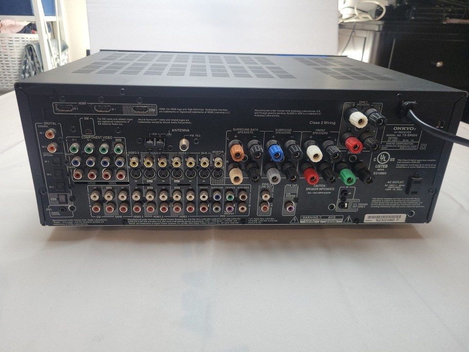 Onkyo TX-SR604 7.1 CH HDMI Home Theater Surround Sound Receiver System ...
