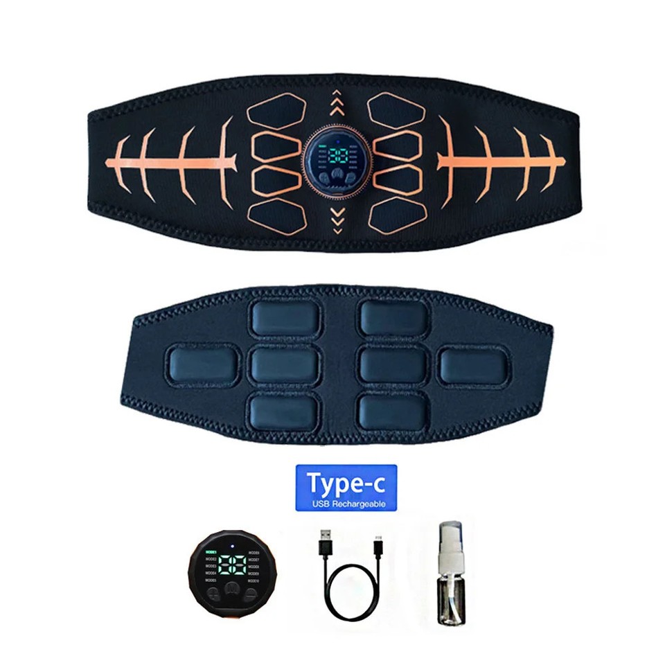 Smart EMS Abdominal Muscle Stimulator ABS Trainer Toner Fitness Belt ...