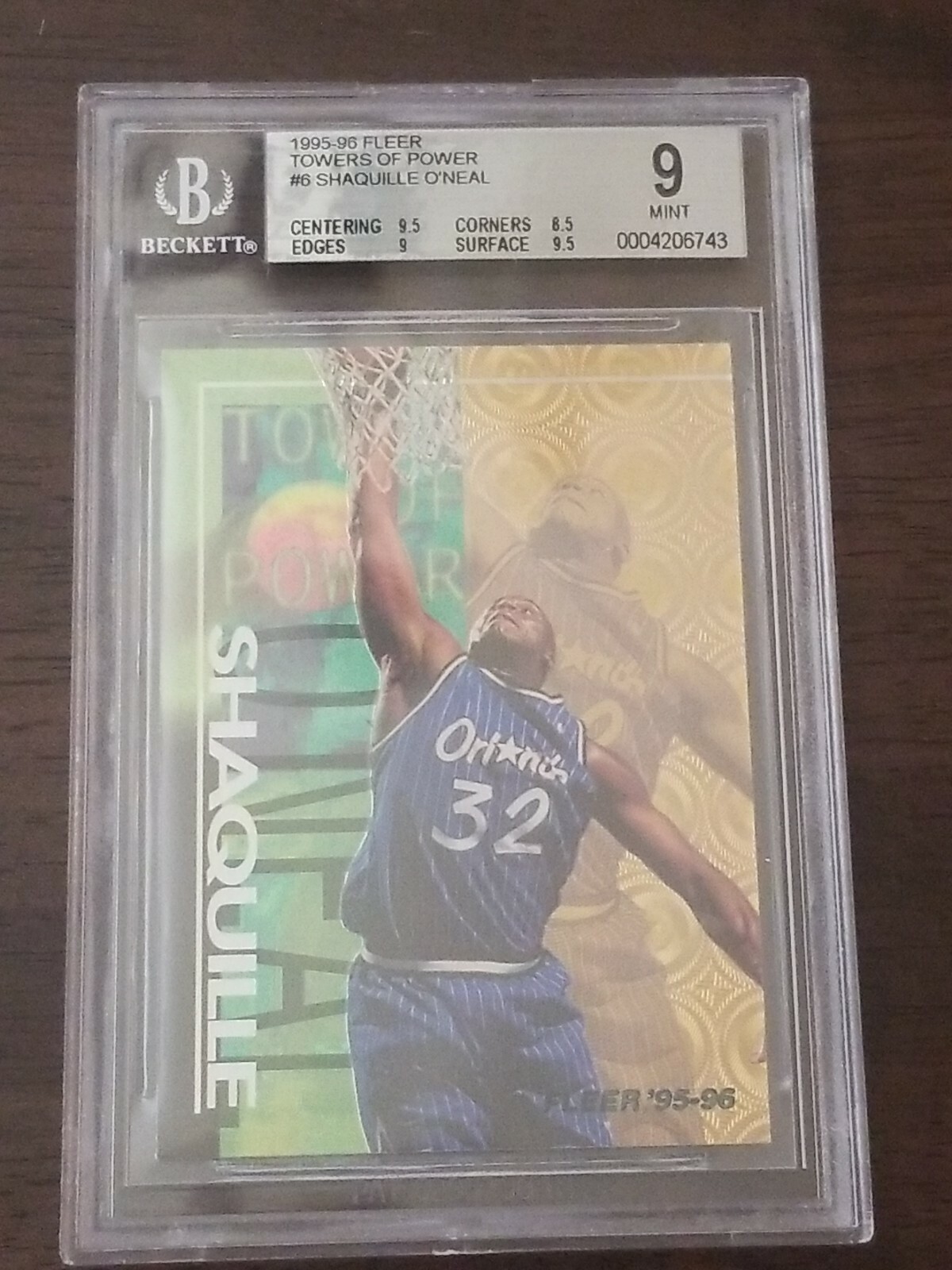 1995-96 Fleer Shaquille O'Neal BGS 9 Towers Of Power - Mint - Shaq | eBay