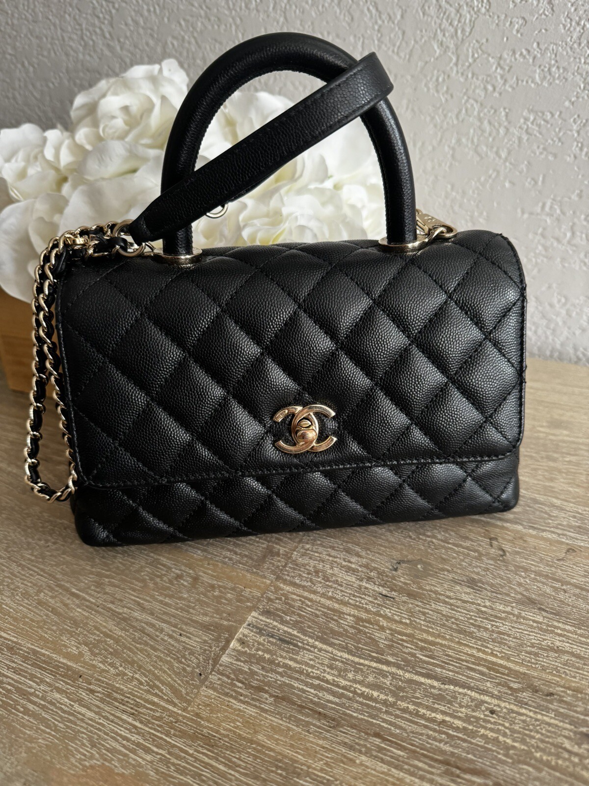 Chanel Mini Coco Handle Black Leather - Gem