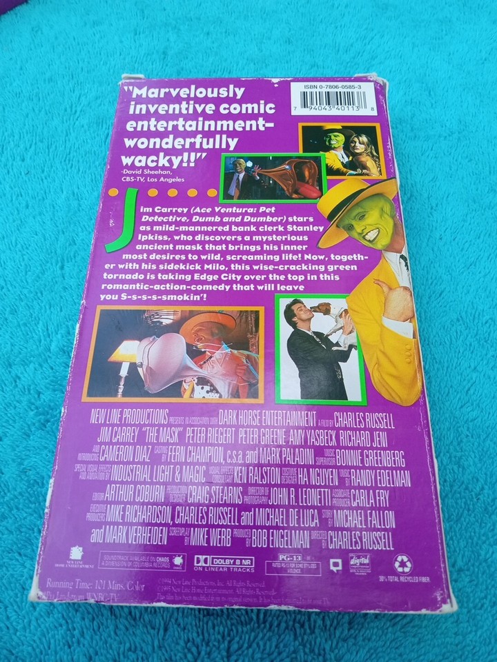 The Mask VHS VCR Video Tape Used Movie Jim Carrey 794043401138 | eBay