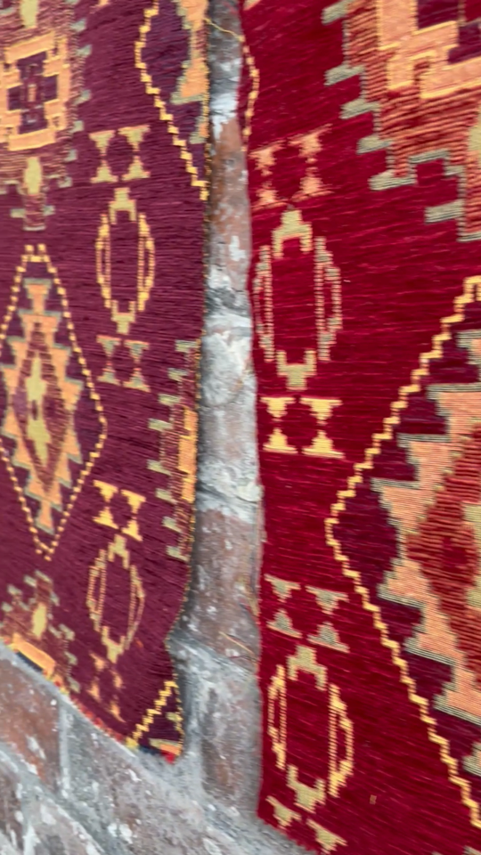 Heavyweight Traditional Kilim Aztec Red Pattern Upholstery Furnishing ...