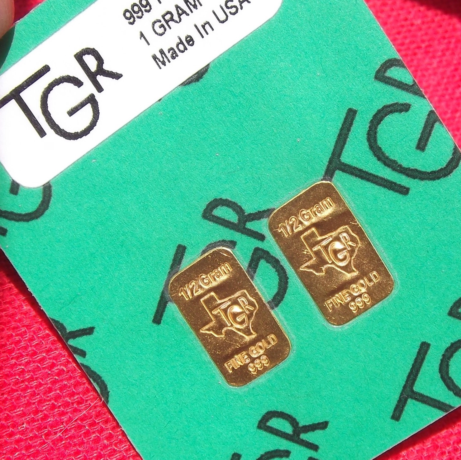 1 GRAM GOLD 24K TGR BULLION BAR 999 THE IDEAL PREPPER COMBO DOUBLE ...