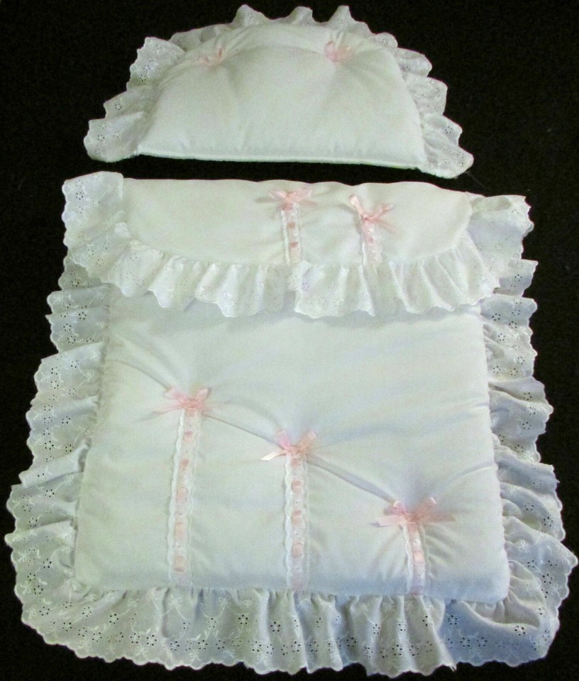 COACH BUILT PRAM BEDDING SET + MATTRESS for Silver Cross Dolls Oberon ...