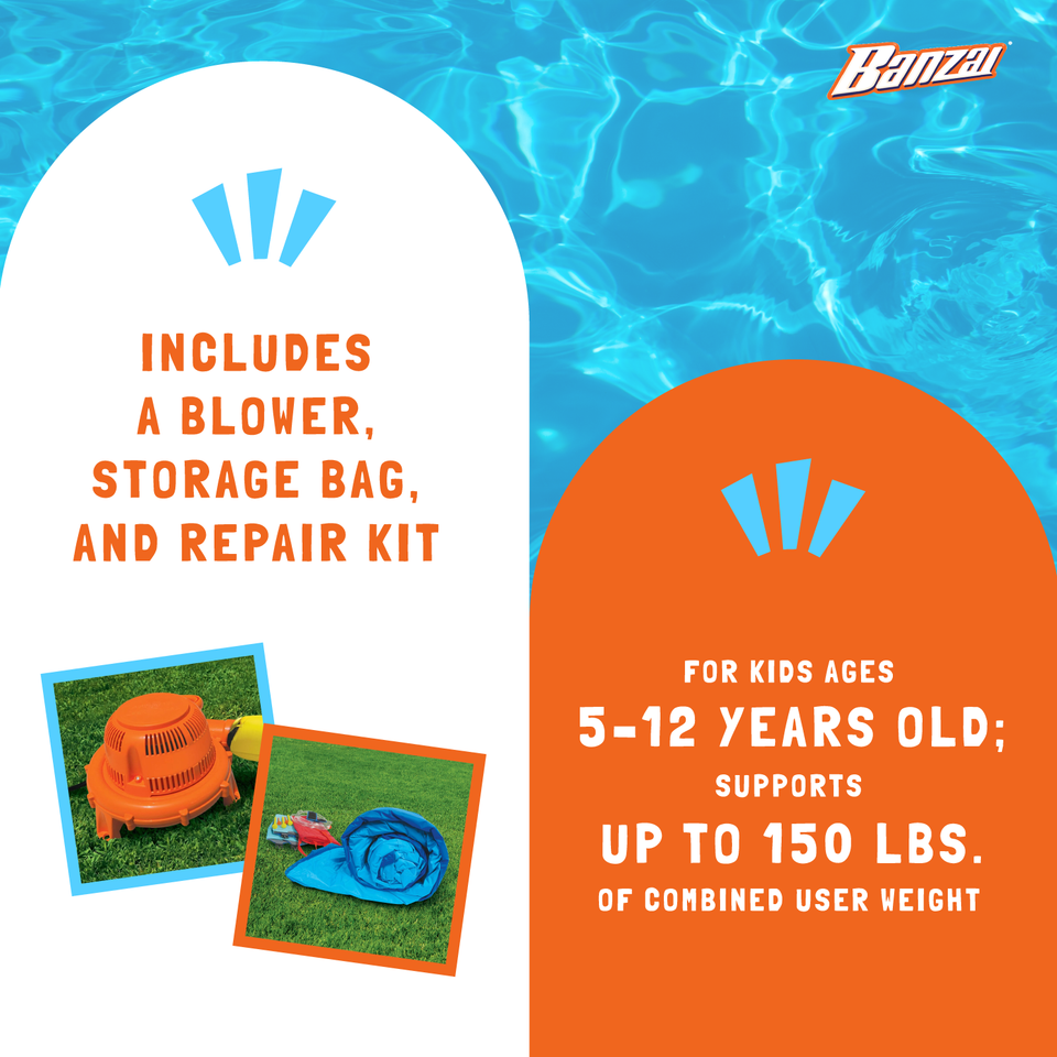 Banzai Drop Zone Inflatable Water Park for Kids Ages 5 Years and Up ...