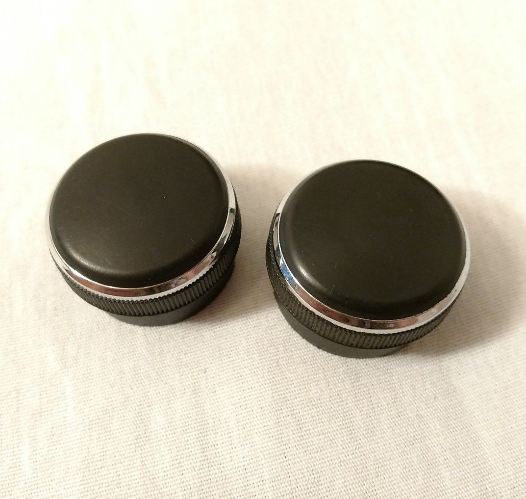 OEM Set of 2 Radio Stereo CD Black & Chrome Knobs Chrysler Dodge Jeep ...