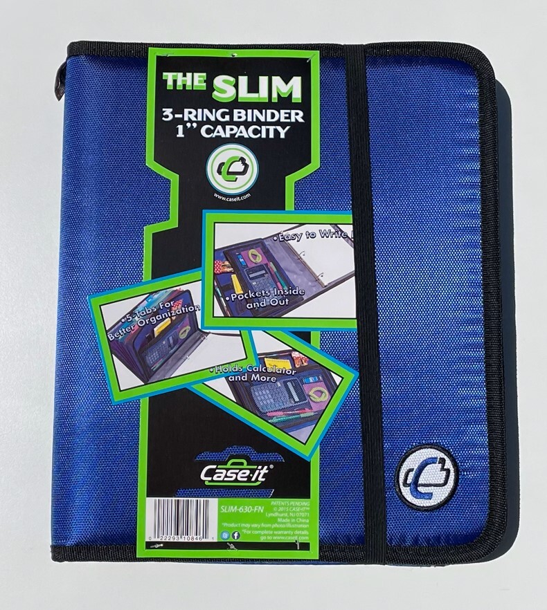 Case-It Slim 3 Ring Binder with Built-in Expandable Tab File, 1 ...