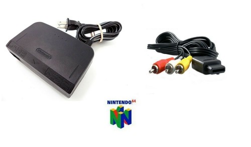 Nintendo 64 Power Supply AC Adapter Original Charger Cable + Generic AV ...