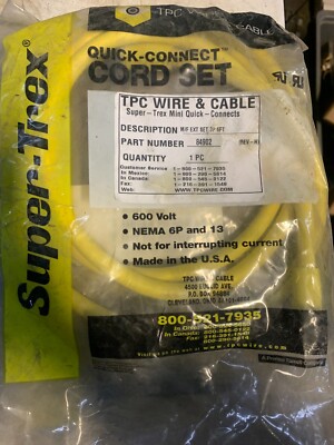 TPC WIRE & CABLE 84902 DOUBLE-ENDED CORDSET (LOT OF 3) | eBay