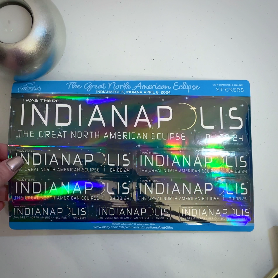 Eclipse 2024 Commemorative Indianapolis Holographic Vinyl Sticker Sheet ...