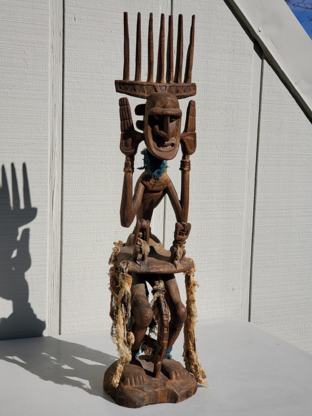 32" OCEANIC PAPA NEW GUINEA SEPIK RIVER TRIBAL WOOD CARVING STATUE ...