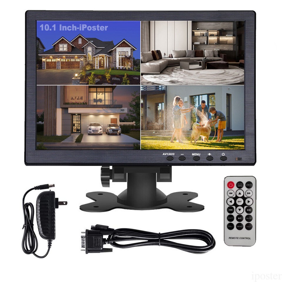 Portable Monitor 10 inch LCD Display Screen with AV VGA HDMI Input for ...
