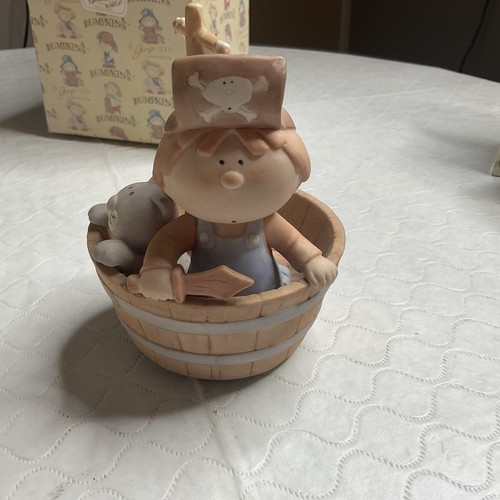 VTG 80s Bumpkins Boy & Cat in Pirate Ship Figurine MUSIC BOX It’s A ...