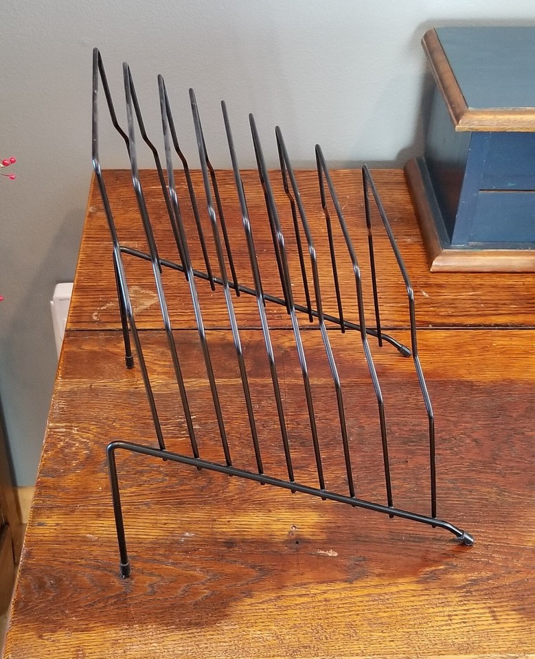 Vintage Desktop Wire Step File Organizer Divider Rack for Office ...