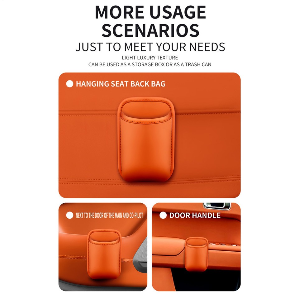 1-2 *Storage Bin Car Door Cup Holder Leather Auto Back Seat Cup Holder ...