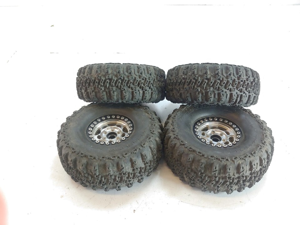 4x Proline Trencher 1.9" Crawler Tires on Metal Beadlock Wheels 12mm ...