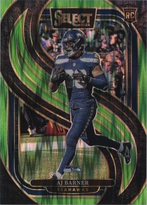 2024 Panini Select - Premier Level AJ Barner #103 Neon Green Shock ...