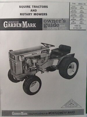 Montgomery Ward Garden Mark Squire Tractor 1967 Owner & Parts Manual ...