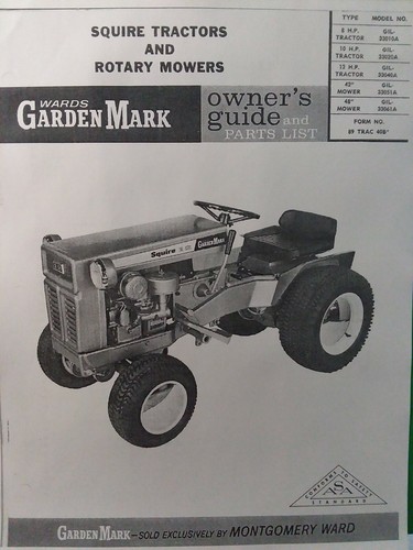 Montgomery Ward Garden Mark Squire Tractor 1967 Owner & Parts Manual ...