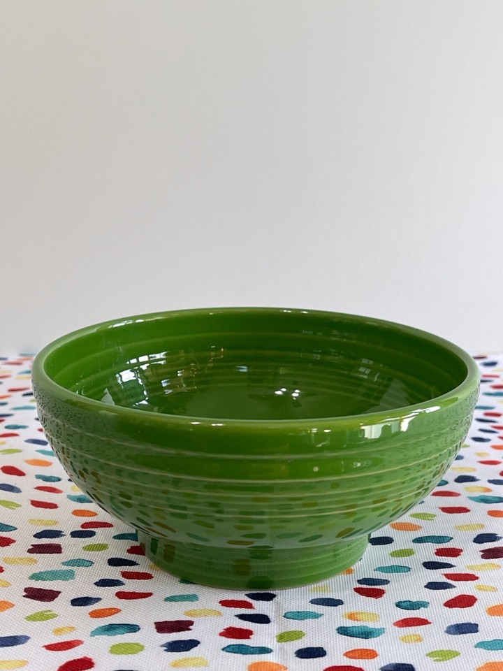 Fiestaware Shamrock Medium Rice Bowl Fiesta Retired Green Footed Bowl ...